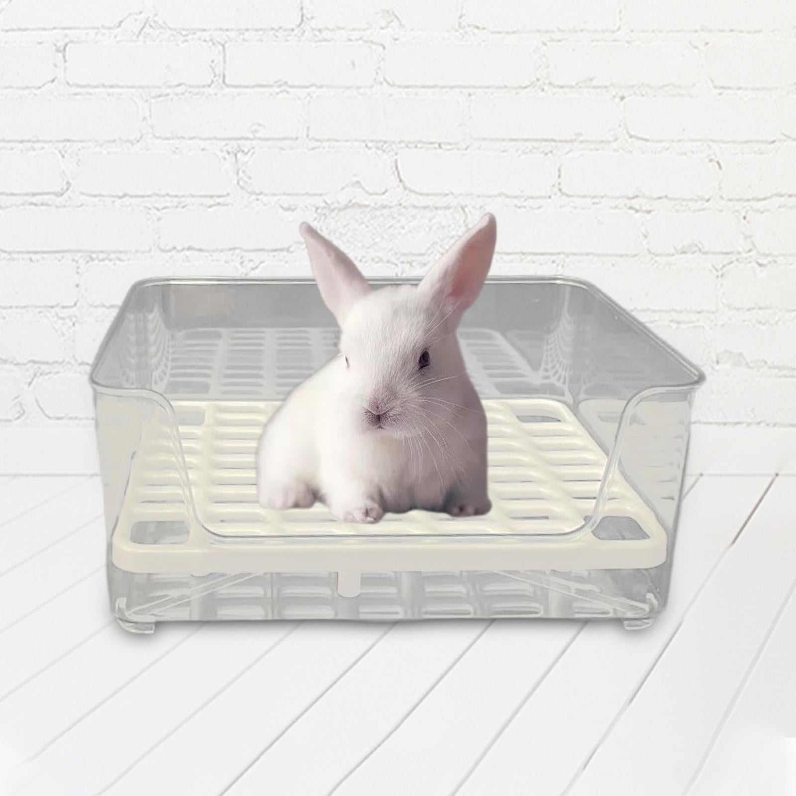 Rabbit with Drawer Transparent Rectangular Tray Rabbit Potty Pet Pan ...