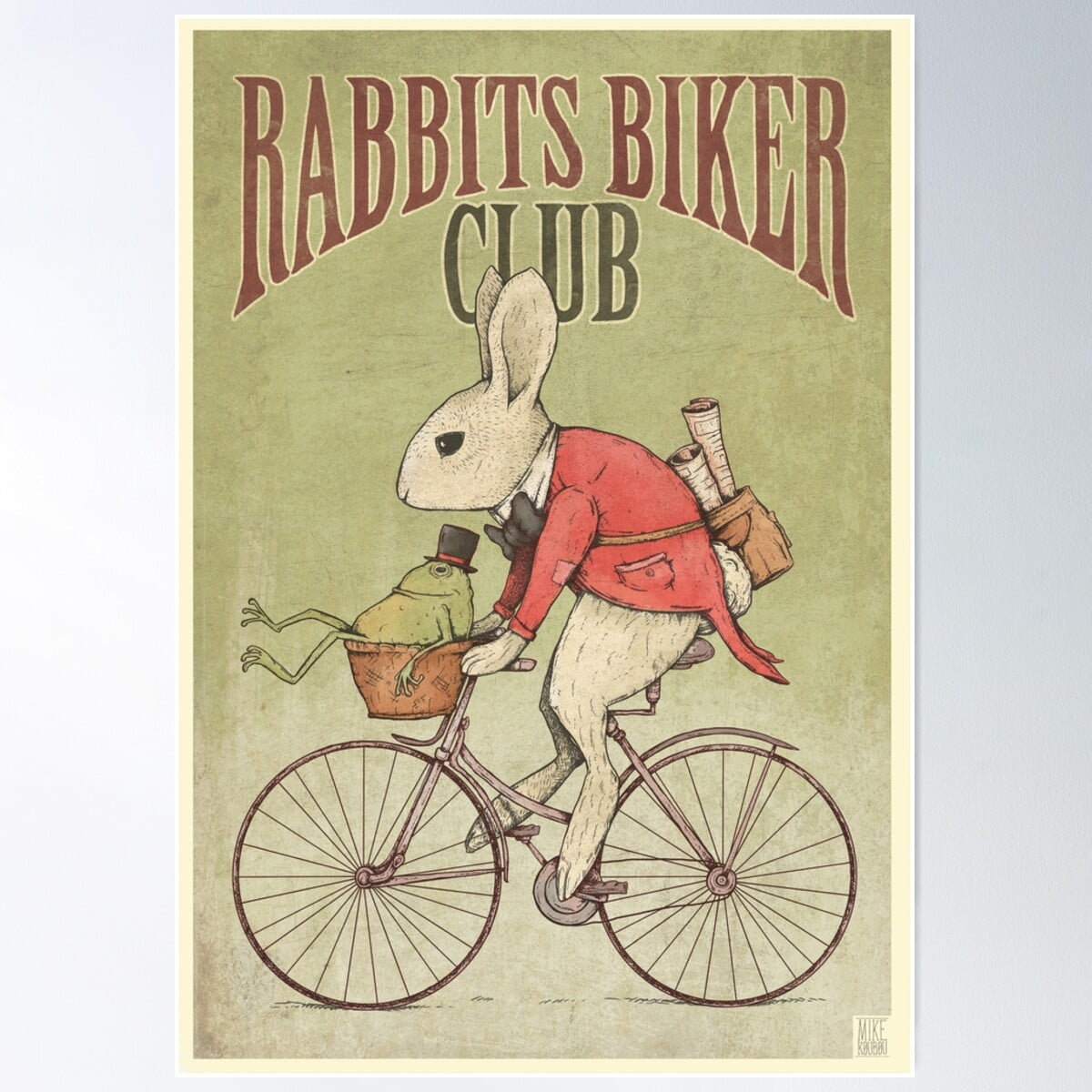 Rabbits Biker Club Poster Wall Art, Modern Wall Decor For Living Room ...