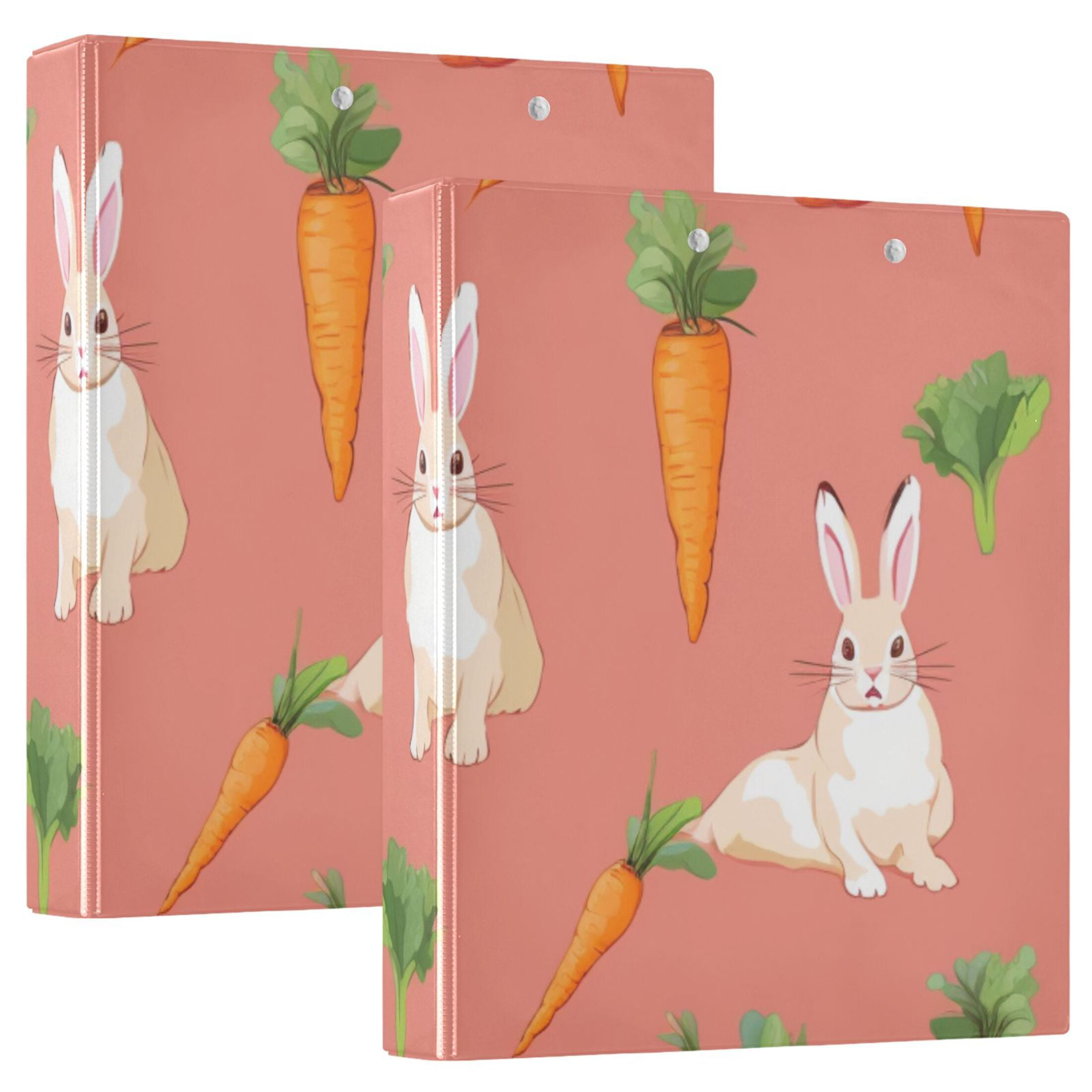Rabbits Carrots 3 Ring Binders 1.5 inch Hardcover File Folders with ...