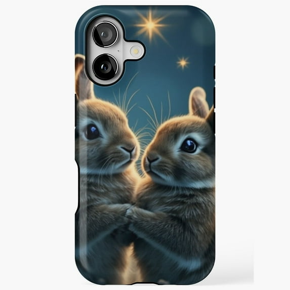 Rabbits Cute Bunny Pattern Animal Design iPhone Case 17 11 12 13 14 15 ...