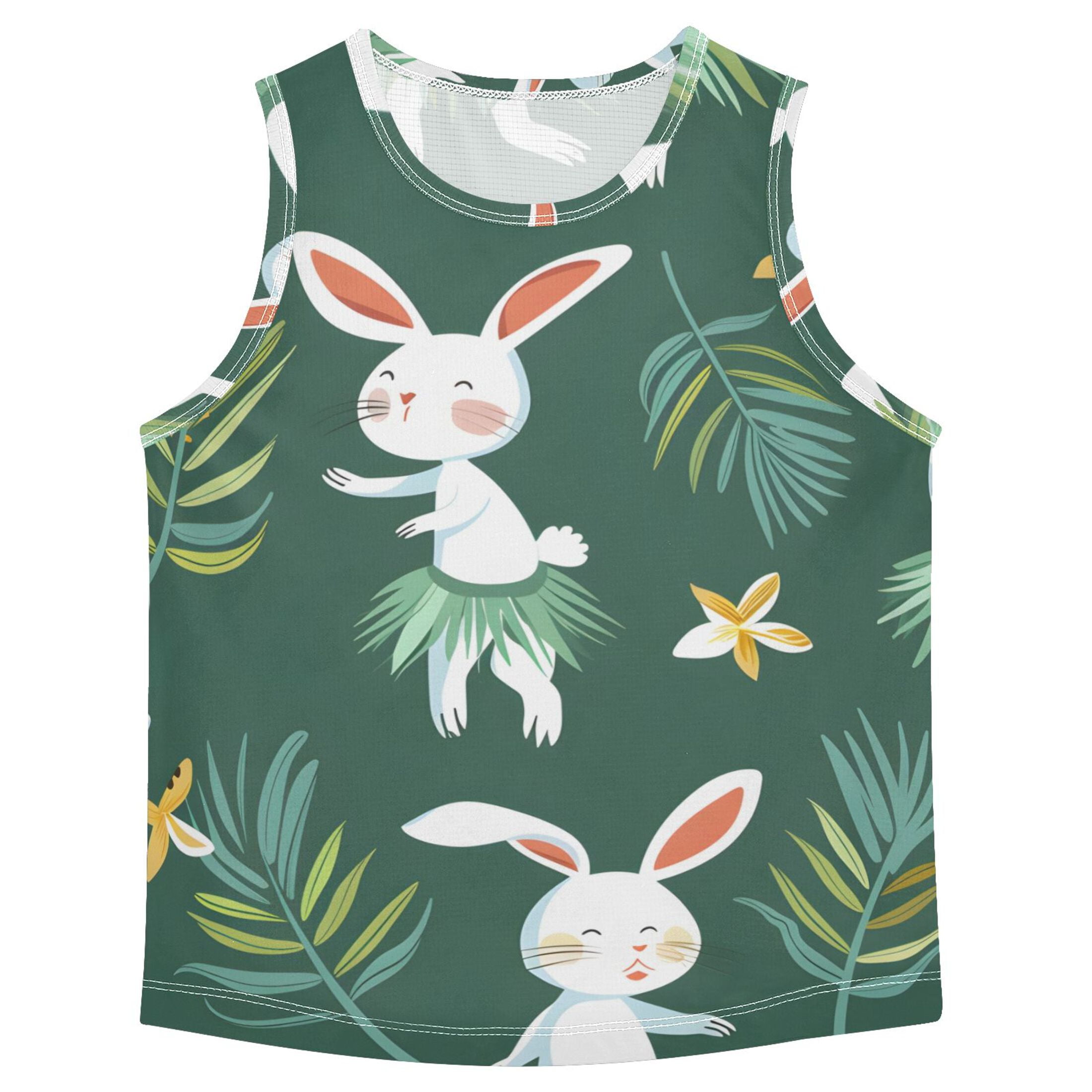 Rabbits Dancing Hula-hula Leaves Boys' Vest Undershirt Tank Top ...