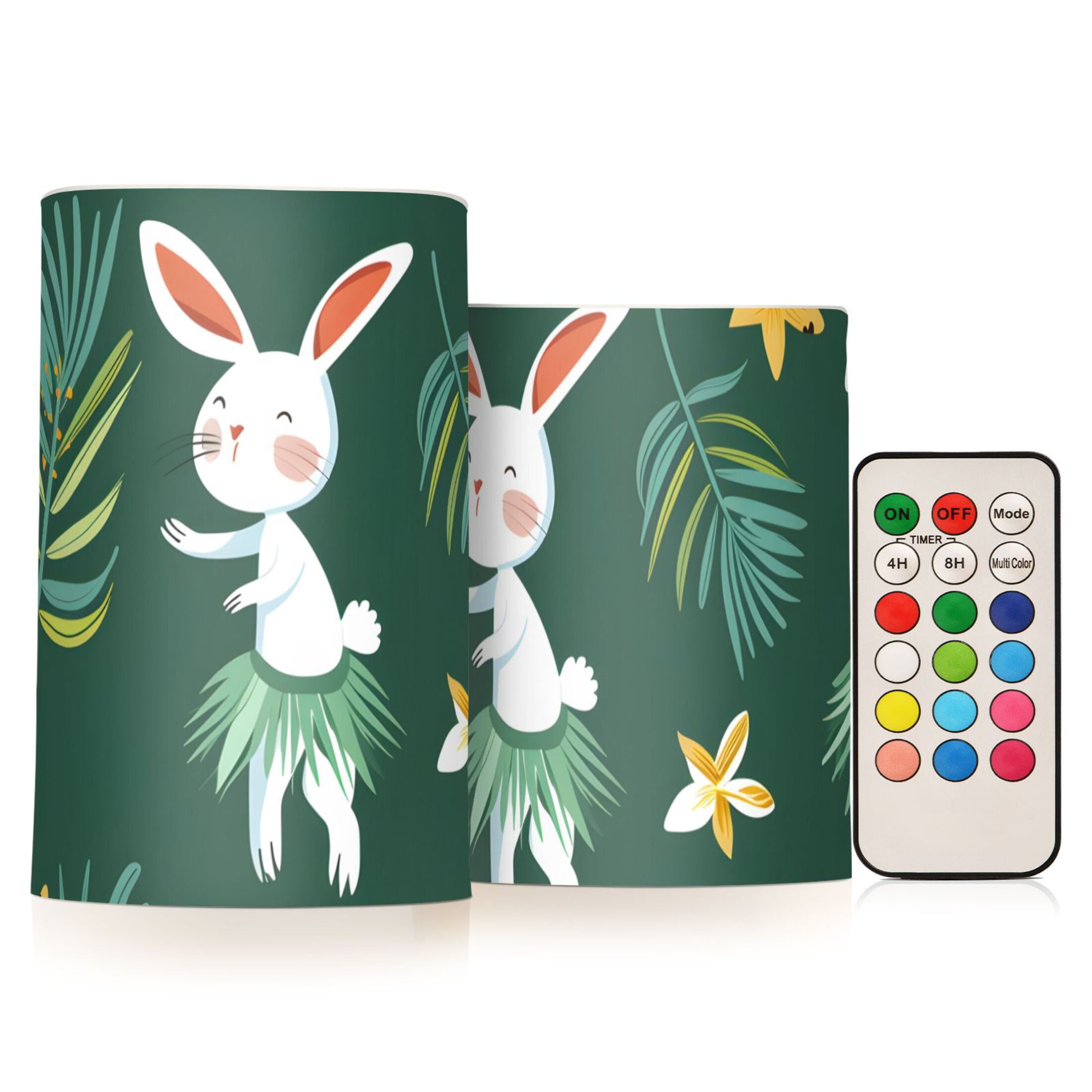 Rabbits Dancing Hula-hula Leaves Flickering Flameless Candles LED ...