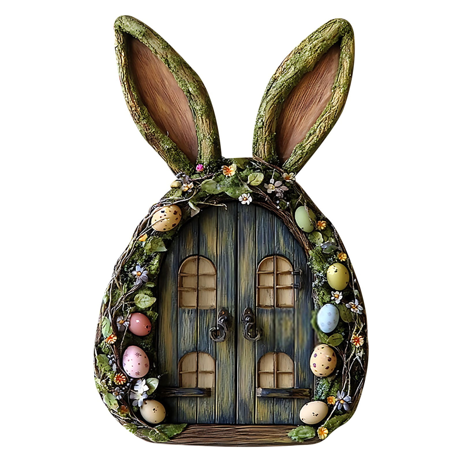 Rabbits Door Wooden Garden Accessories Yard Garden Sculpture Decoration ...