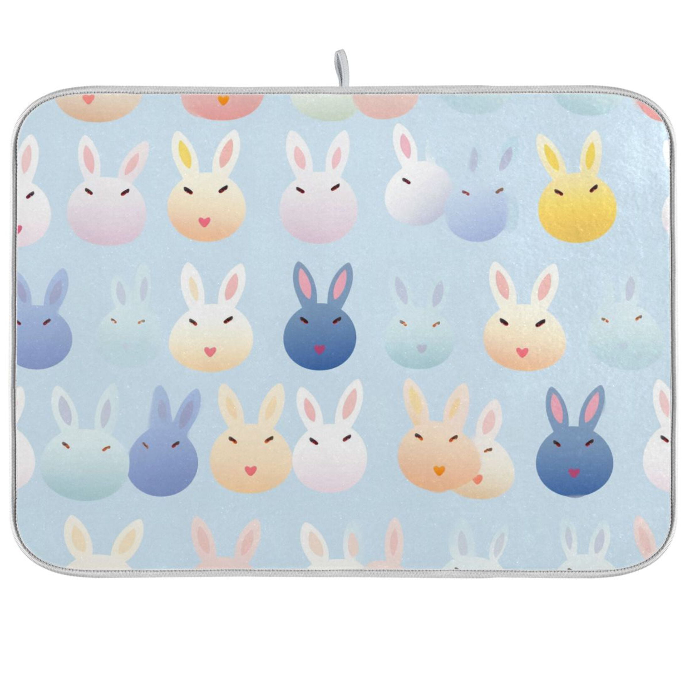 Rabbits Easter Dish Drying Mat Microfiber Kitchen Pad Large Counter ...
