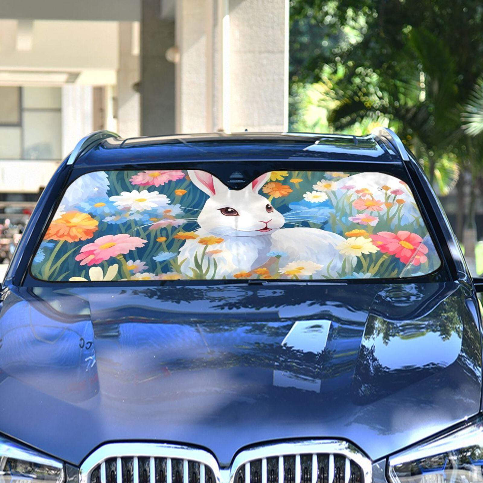 Rabbits Flowers Leaves Automotive Front Car Windshield Sun Shade ...