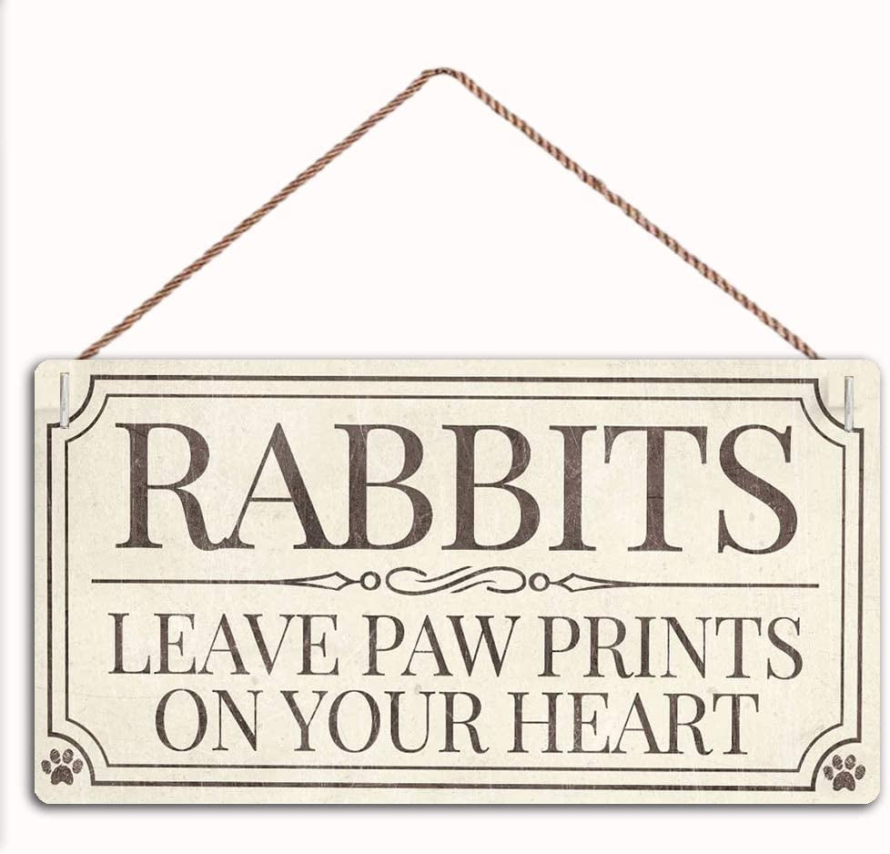 Rabbits Leave Paw s On Your Heart Sign Plaque for Rabbit Owners Family ...