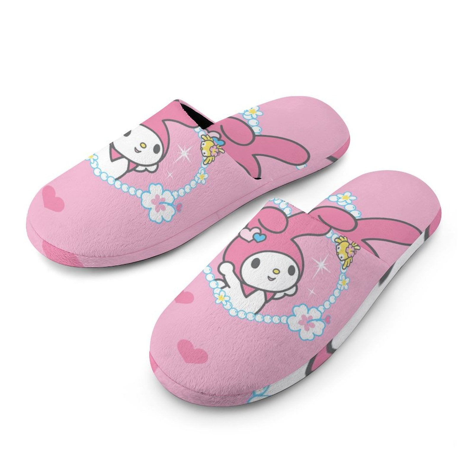 Rabbits My Melody Women's Cotton Slippers Flannel Plush Fluffy Warm ...