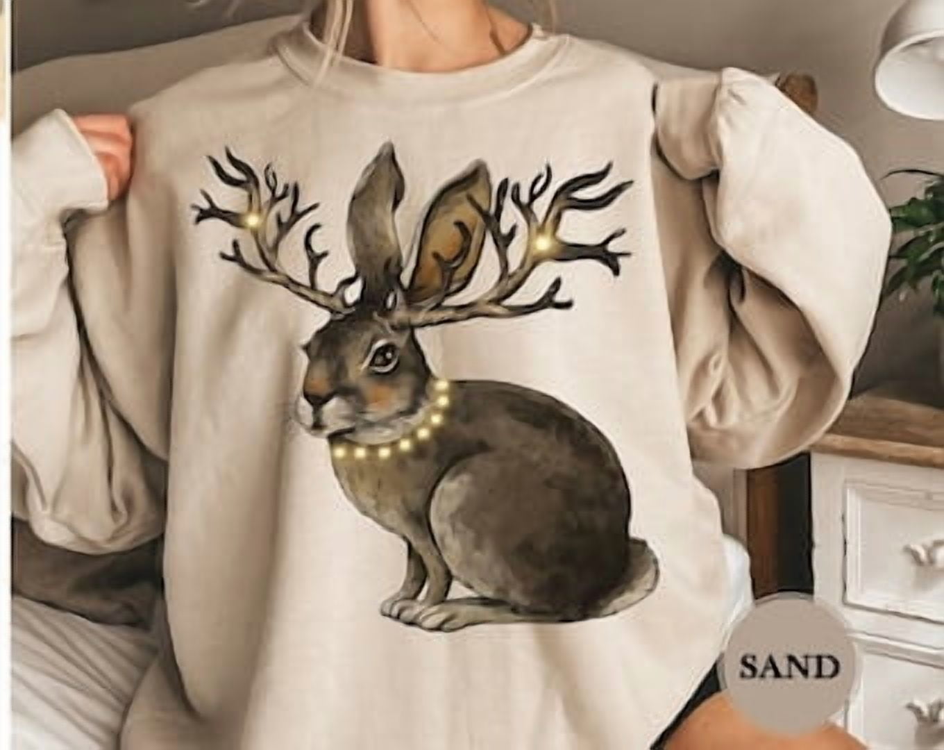 Rabbits, Rabbits With Lights, Christmas Lights, Cottagecore, Rabbit ...