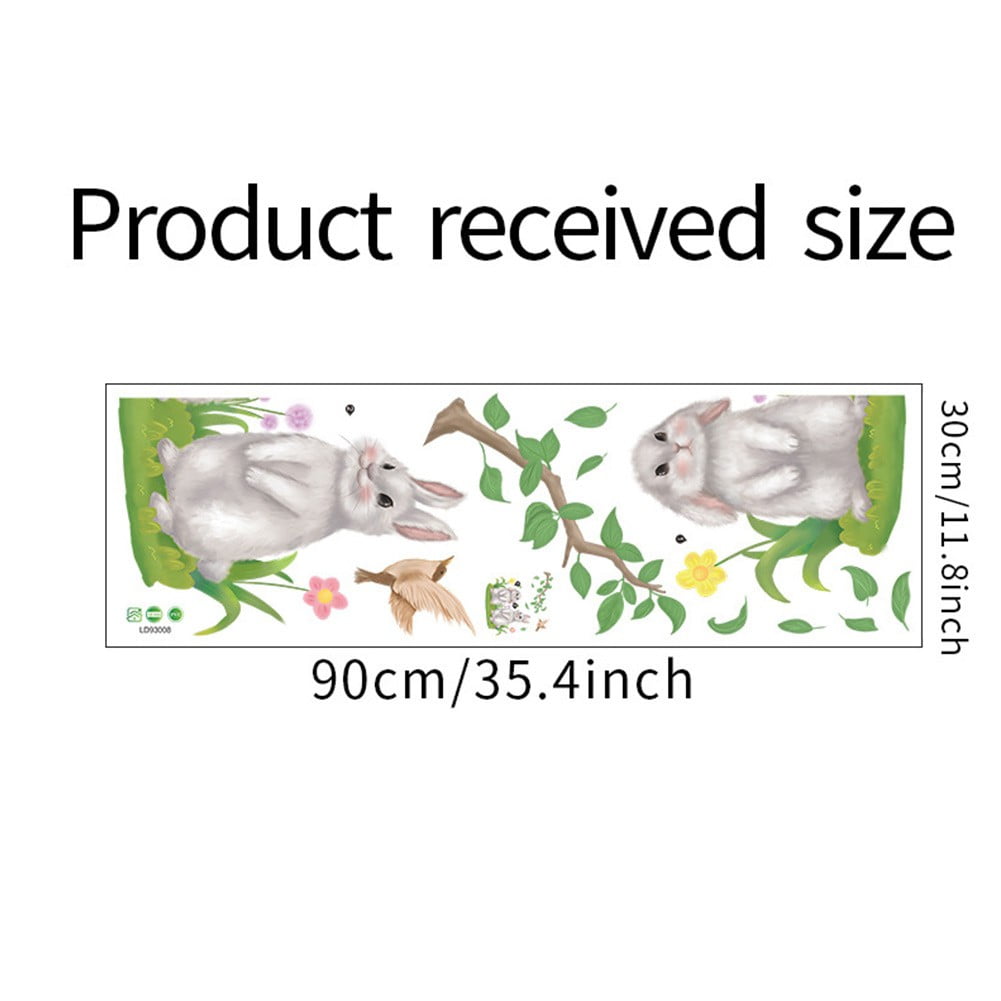 Rabbits Wall Stickers Kids Room Home Decoration Bunny Decals Background ...