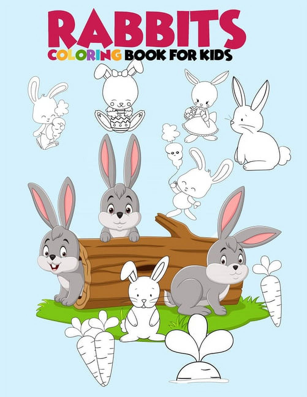 Rabbits coloring book for kids: Beautiful rabbits coloring book ...
