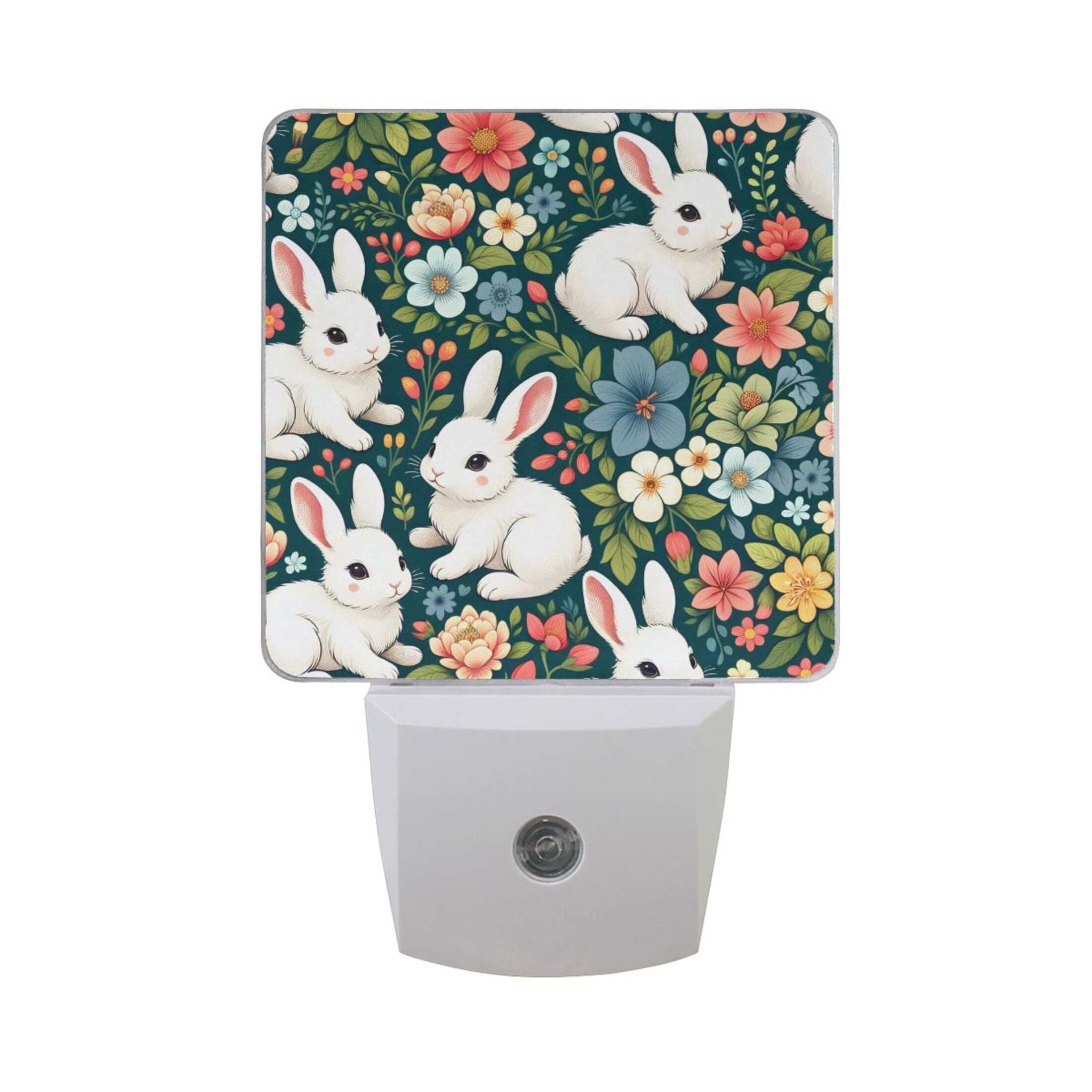 Rabbits in Flower Sea Night Light 2 Pack LED Nightlight Plug into Wall ...