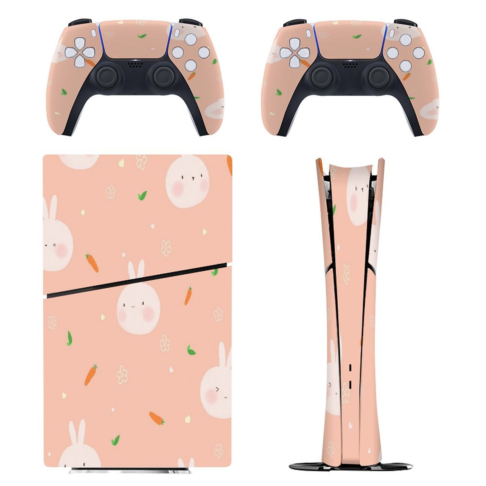 Rabbits，pink PS5/PS5 Slim Digital Disc Skin Sticker For Console And ...