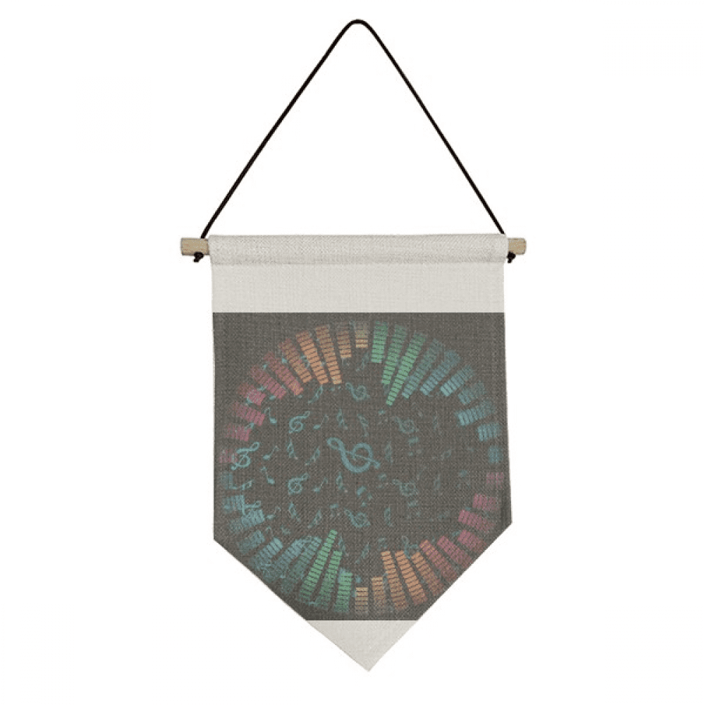 Rabow Rotatg Music Notes Black Canvas Flag Hanging Wall Art Decor ...