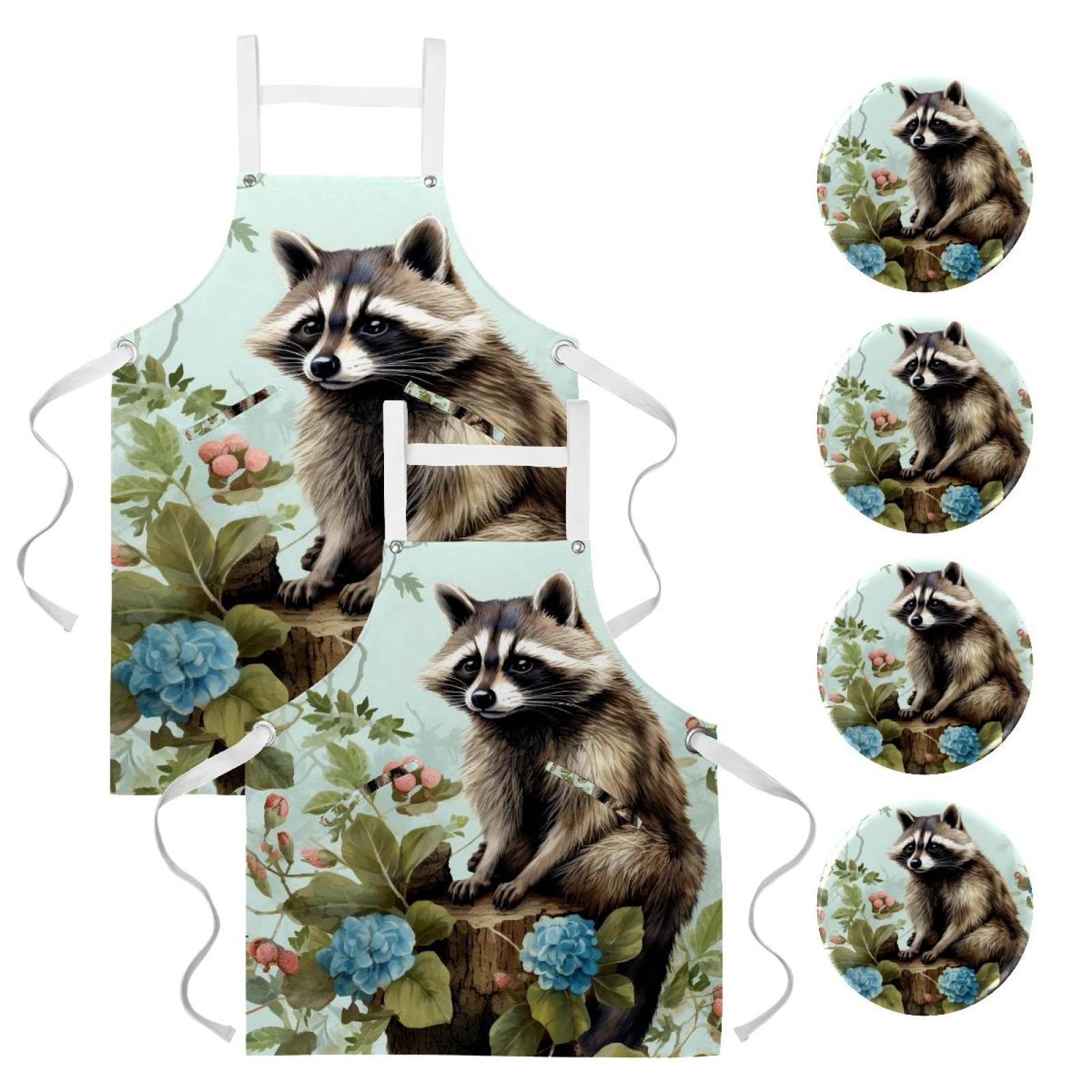 Raccoon 2 Pack Waterproof Circle Pins with Pockets and Badge Pin for ...