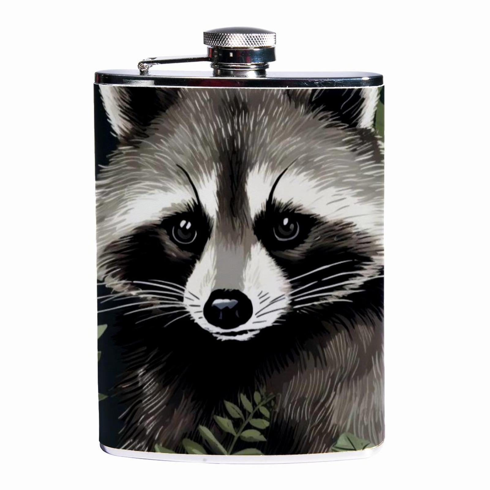 Raccoon 304 Stainless Steel Microfiber Leather Drinking Flask - Durable ...