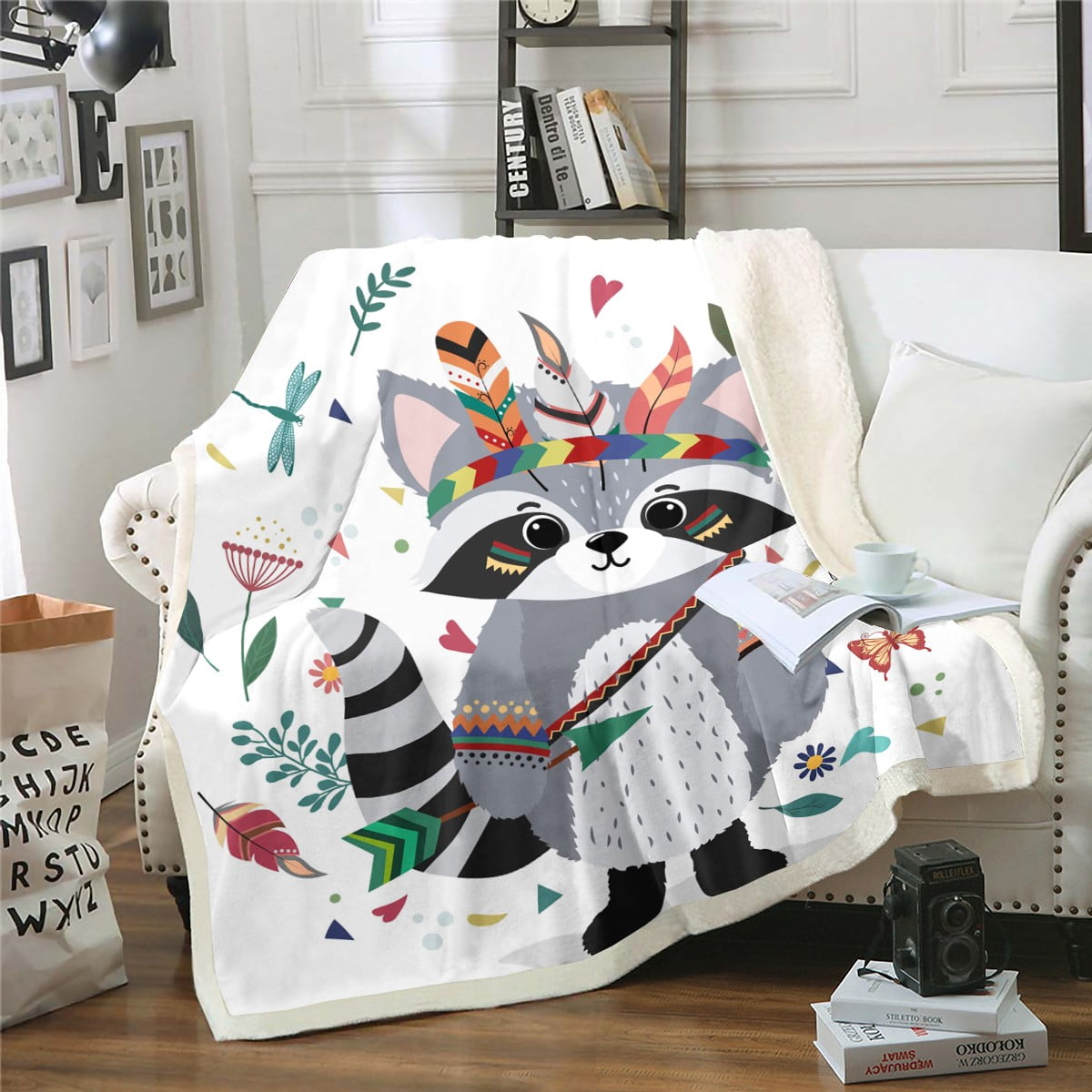 Raccoon 40"x50" Throw Blanket for Boys Kids Child,Cartoon Animal Fleece ...