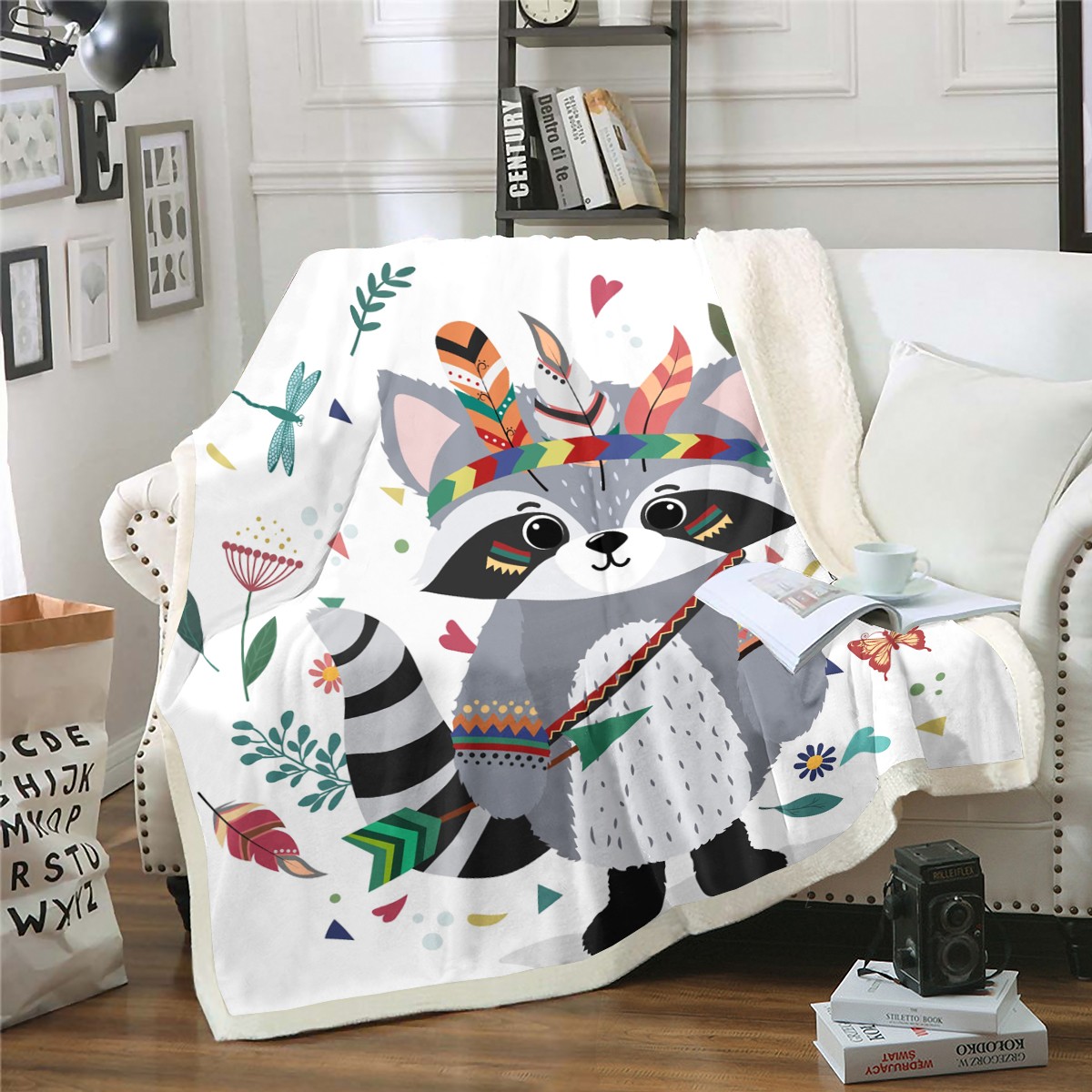 Raccoon 50"x60" Throw Blanket for Boys Kids Child,Cartoon Animal Fleece ...