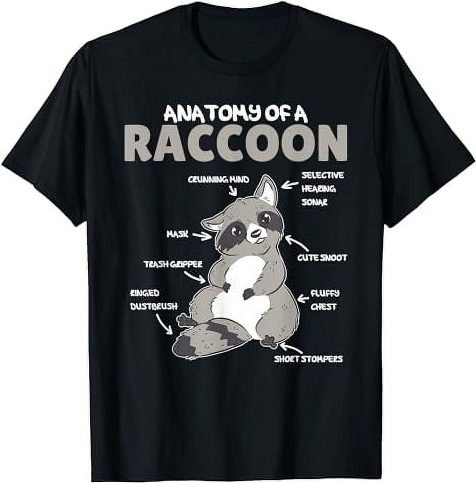 Raccoon Anatomy Kawaii Raccoon T-Shirt - Walmart.com