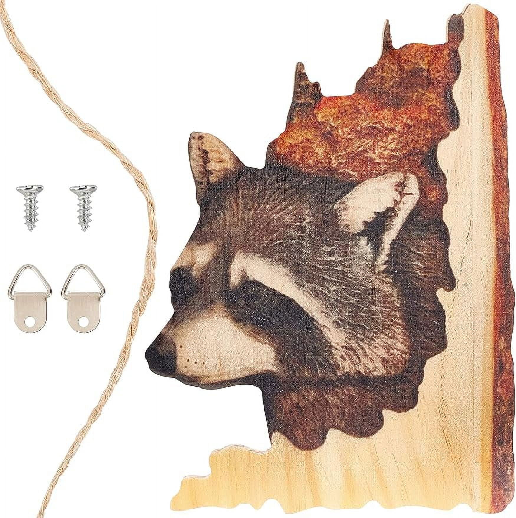 Raccoon Animal Handcraft Wood Wall Hanging Sign Rustic Wooden Plaque ... Raccoon Animal Handcraft Wood Wall Hanging Sign Rustic Wooden Plaque ...