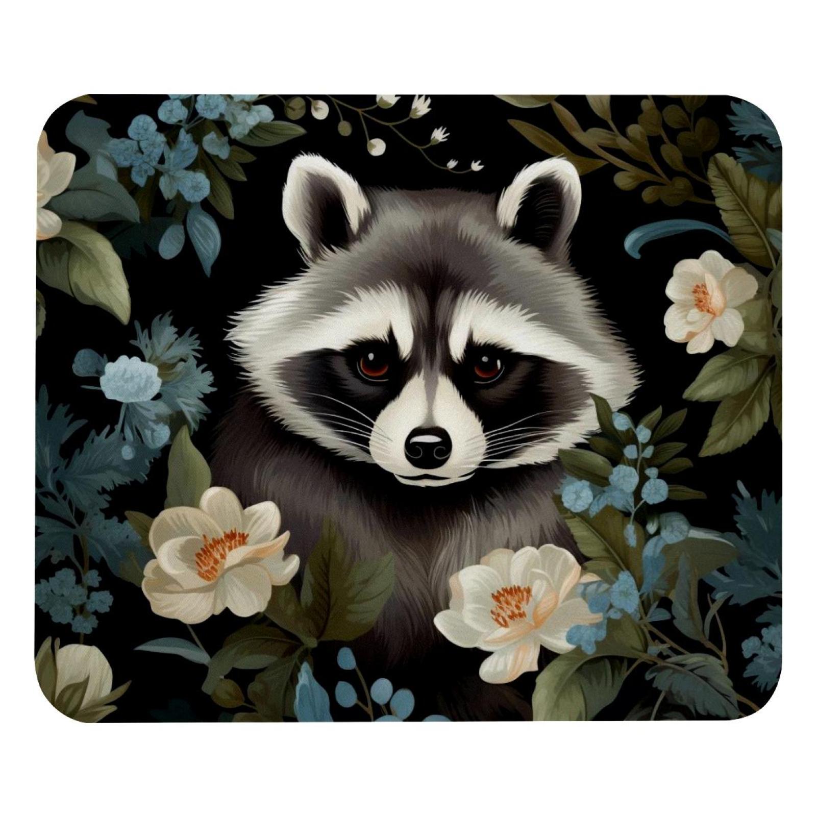 Raccoon Animals Pattern Mousepad Square Thickness 2mm Desk Mat Office ...