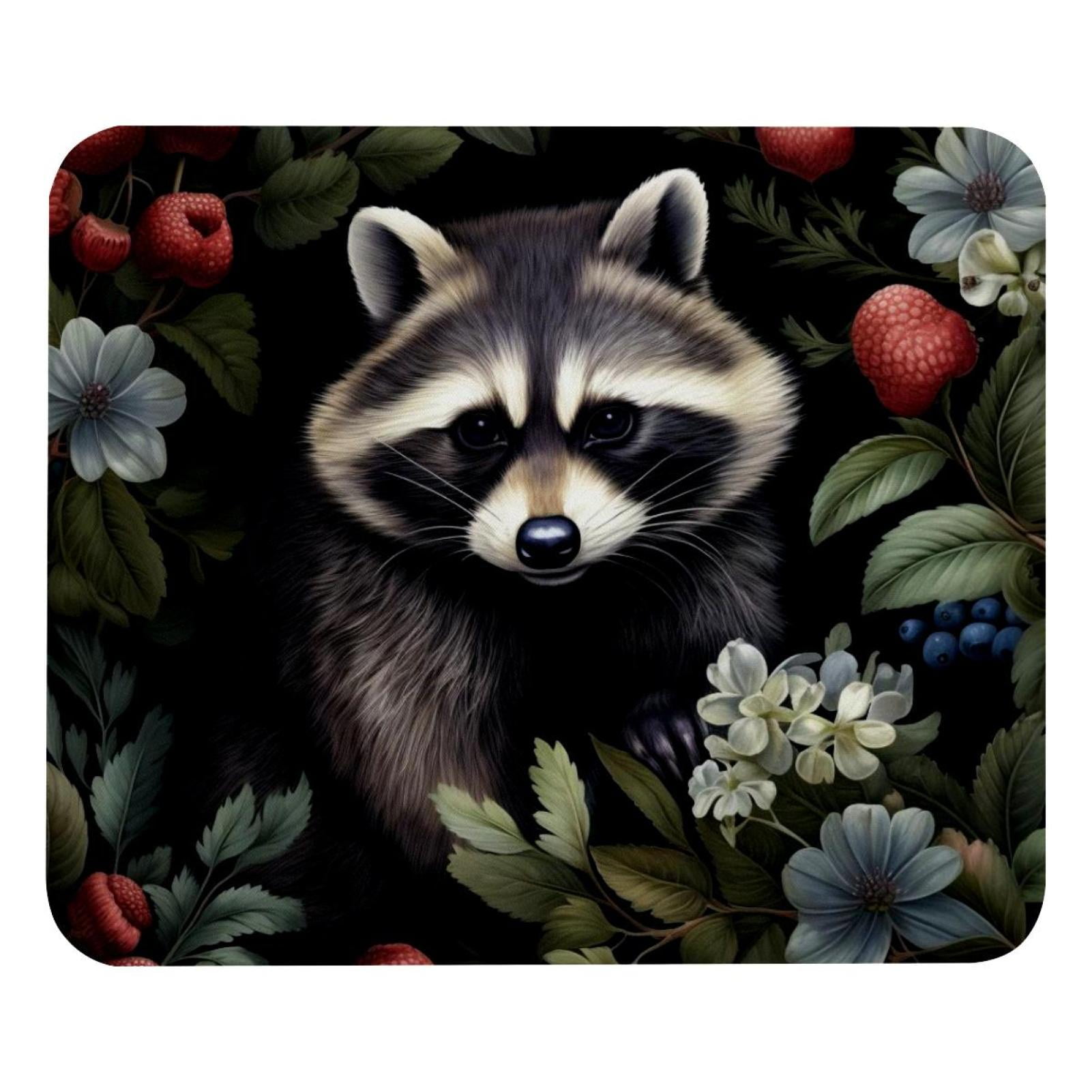 Raccoon Animals Pattern Mousepad Square Thickness 2mm Desk Mat Office ...