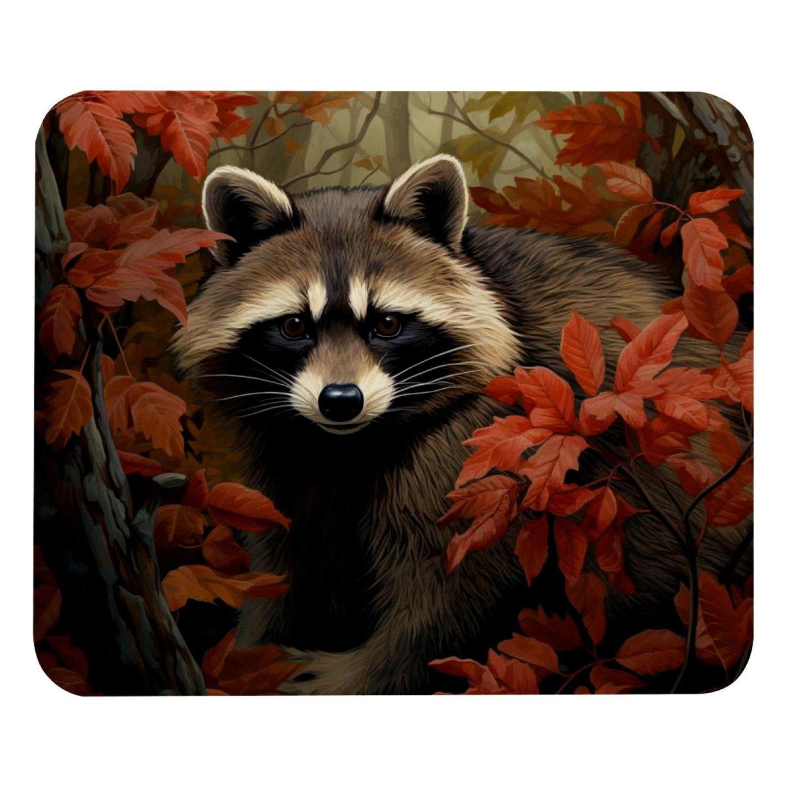 Raccoon Animals Pattern Mousepad Square Thickness 2mm Desk Mat Office ...