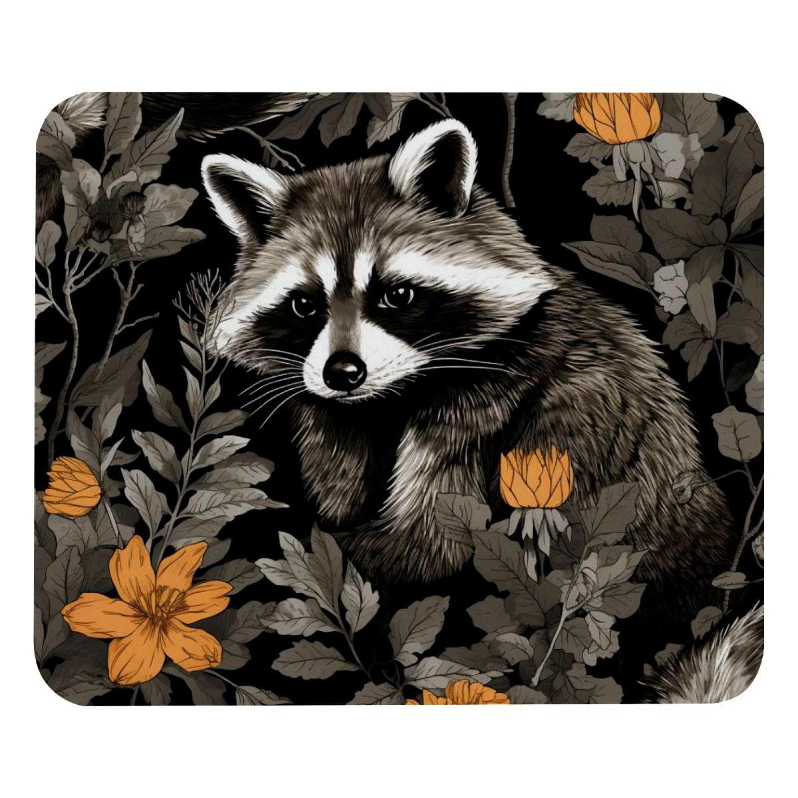 Raccoon Animals Pattern Mousepad Square Thickness 2mm Desk Mat Office ...