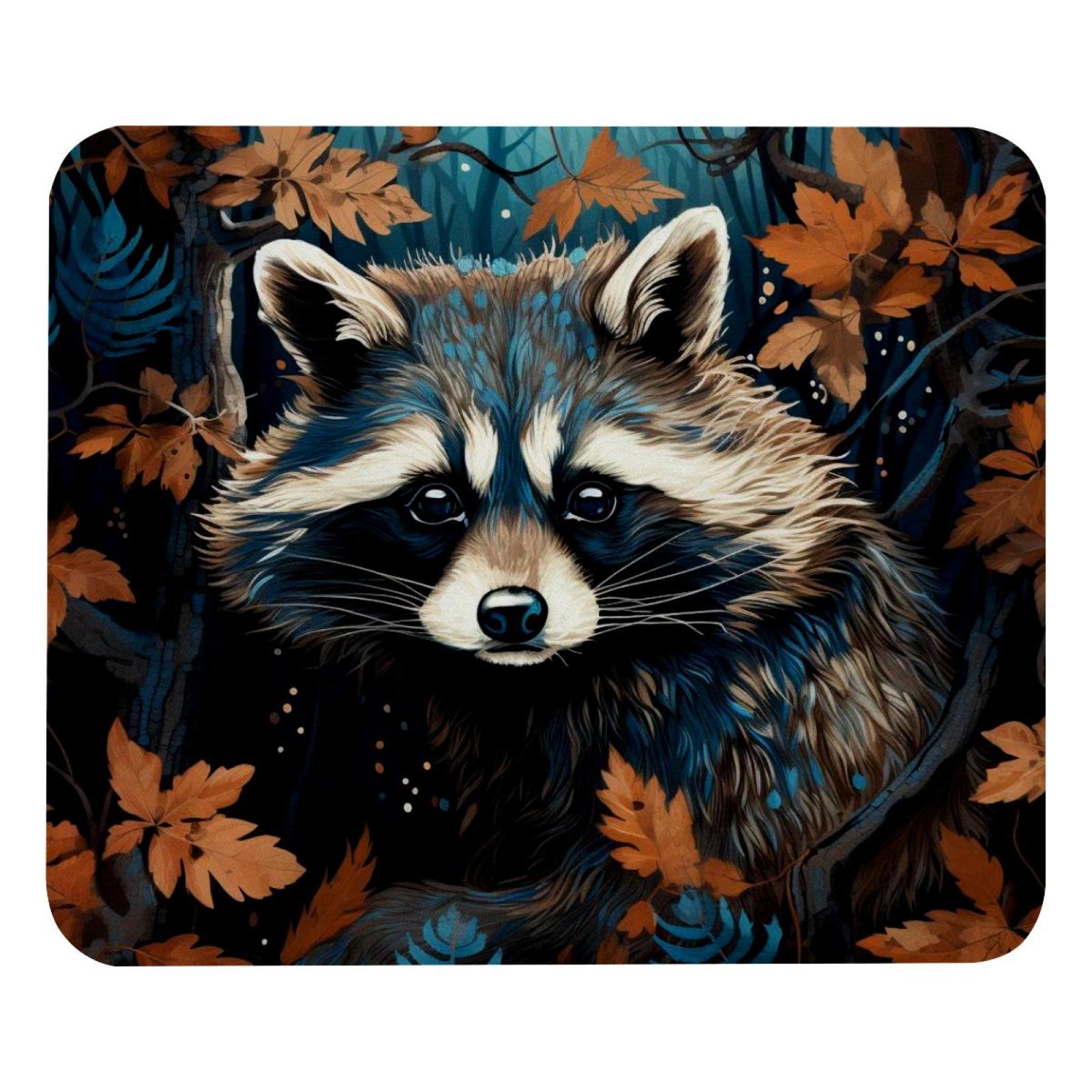 Raccoon Animals Pattern Mousepad Square Thickness 2mm Desk Mat Office ...