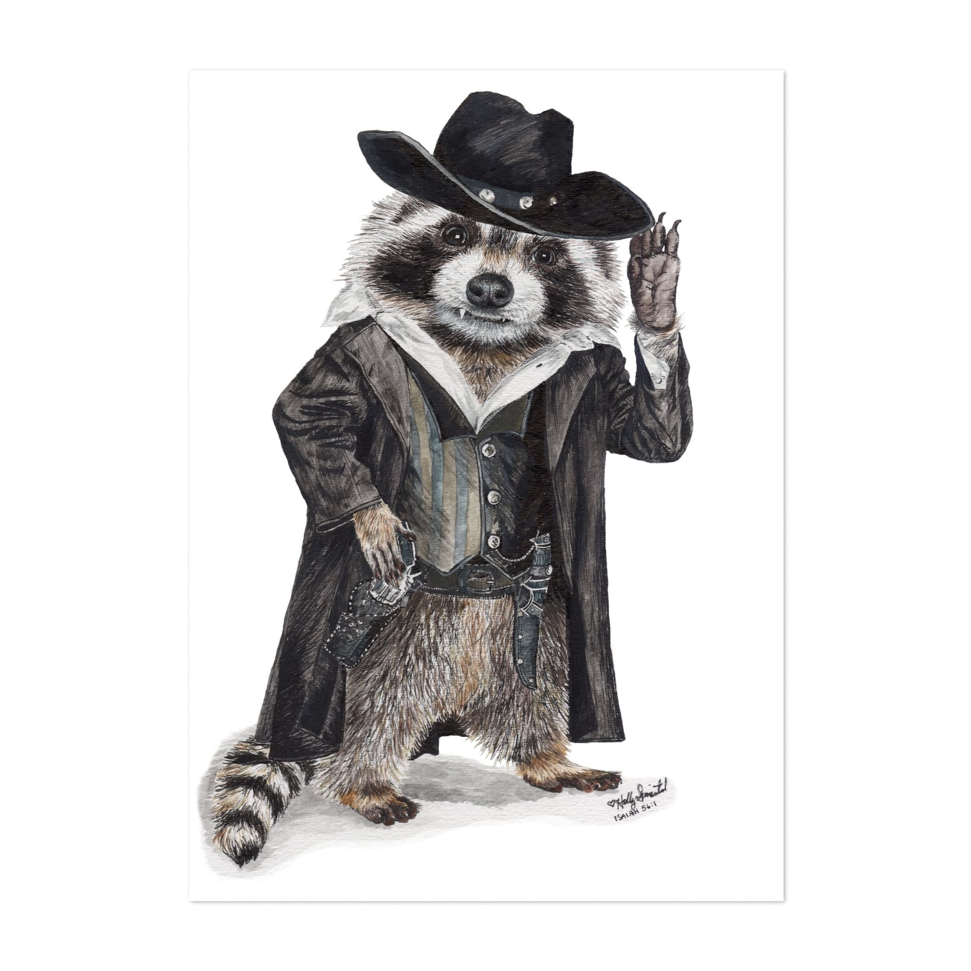 Raccoon Bandit - Illustration Unframed Wall Art Print 30 x 40 inches ...