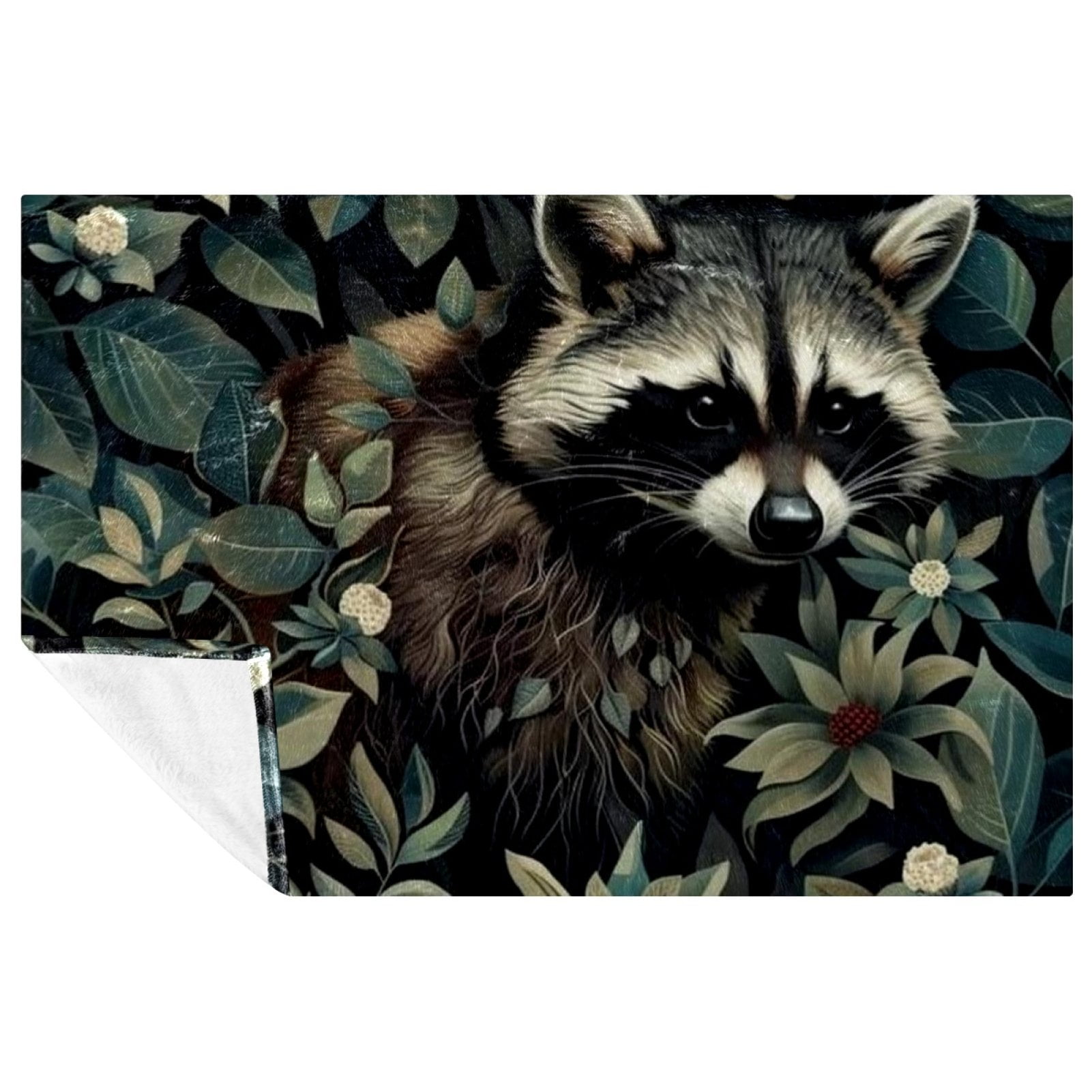 Raccoon Blanket Paradise: Luxuriously Soft and Warm Microfiber Throw ...