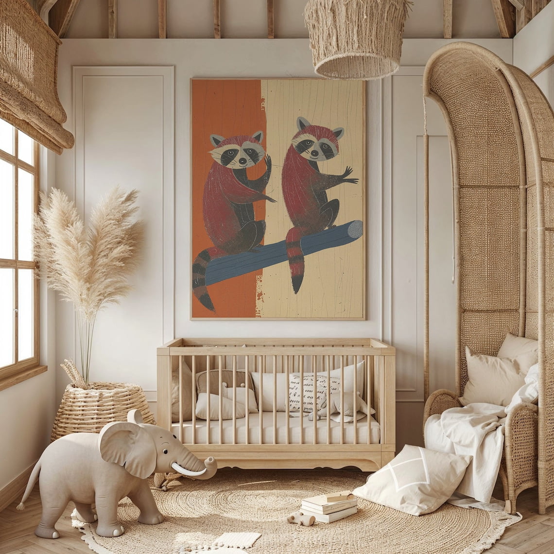 Raccoon Buddies Nursery Wall Art ~ Kids Room Decor Posters ~ Woodland ...