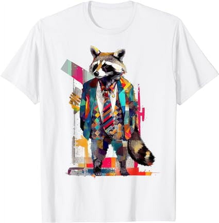 Raccoon Colorful Artwork | Animal Motif Raccoon T-Shirt - Walmart.com