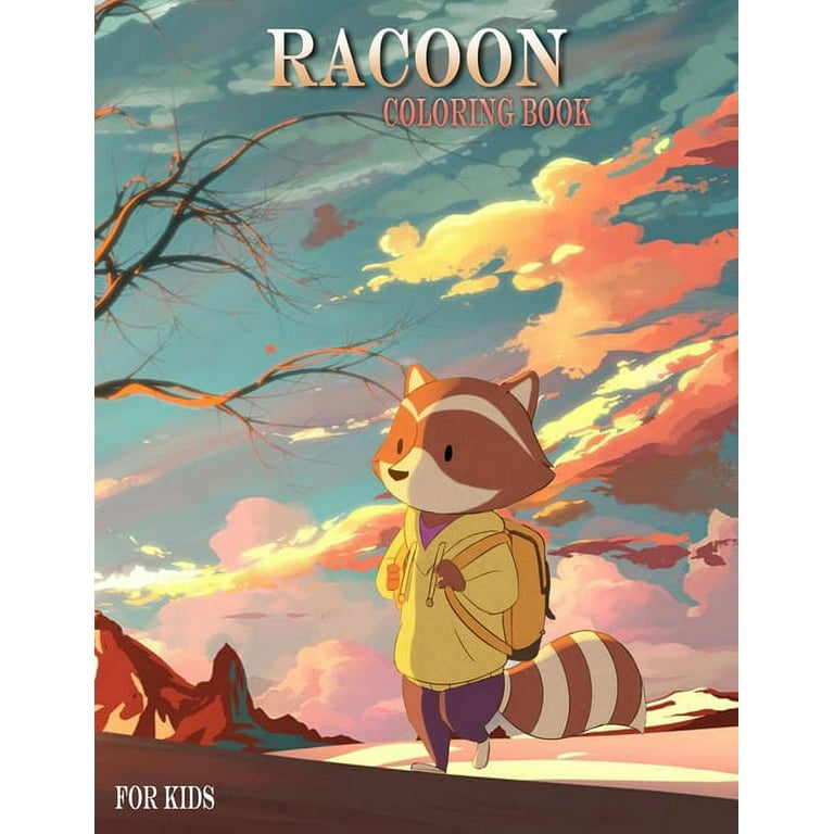 coloring book raccoon