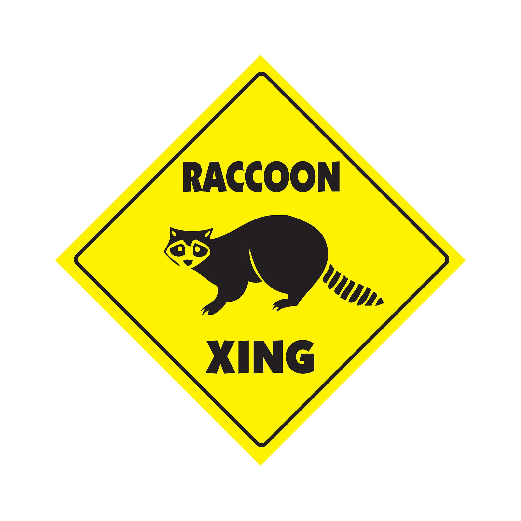 Raccoon Crossing Sign Zone Xing | Indoor/Outdoor | 14" Tall animals ...