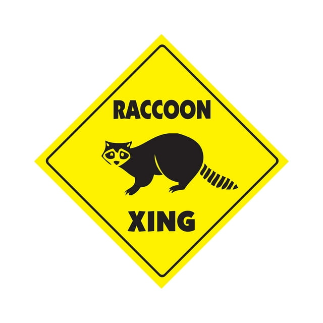 Raccoon Crossing Sign Zone Xing | Indoor/Outdoor | 14" Tall animals ...