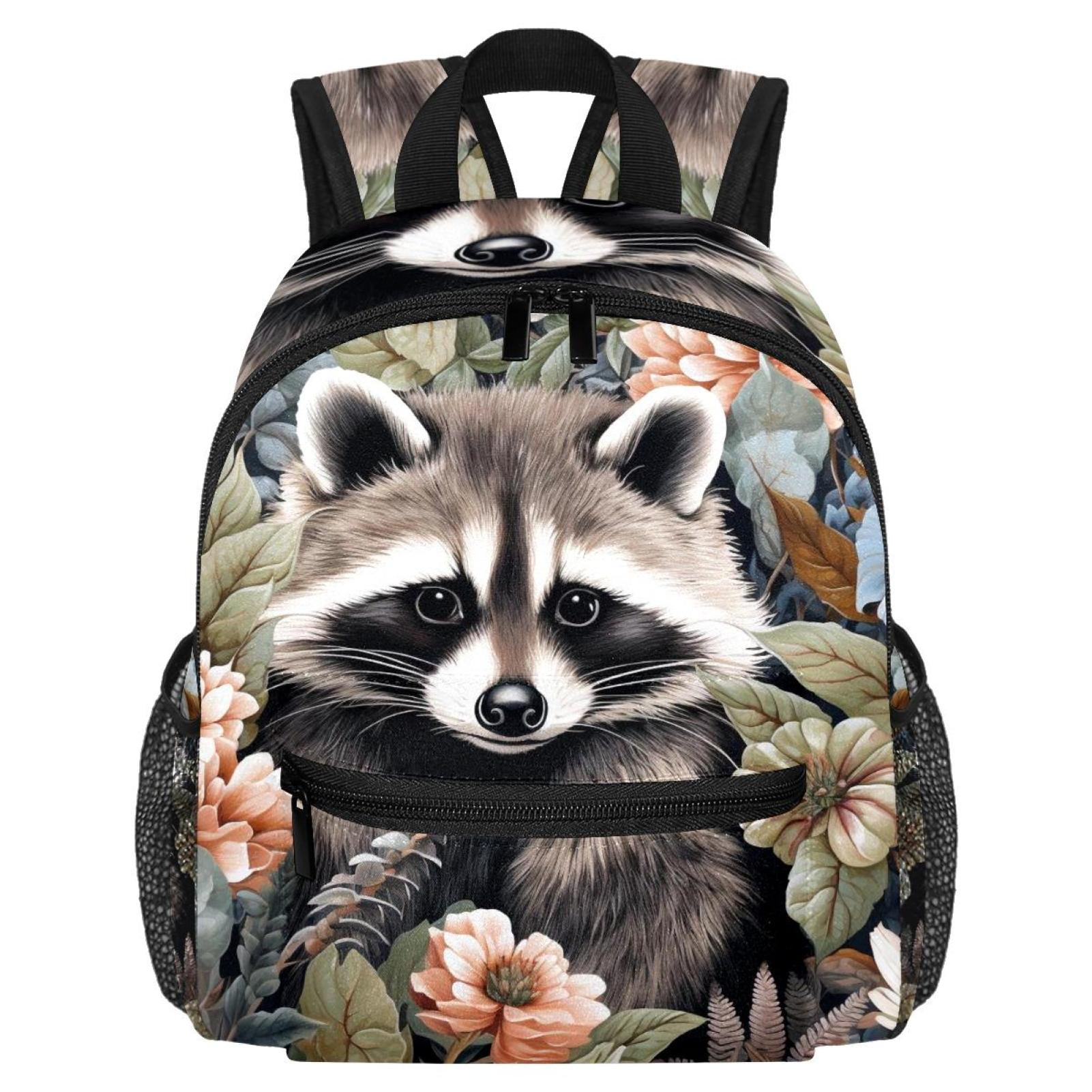Raccoon Cute Printed Backpack with Adjustable Shoulder Strap, Large ...