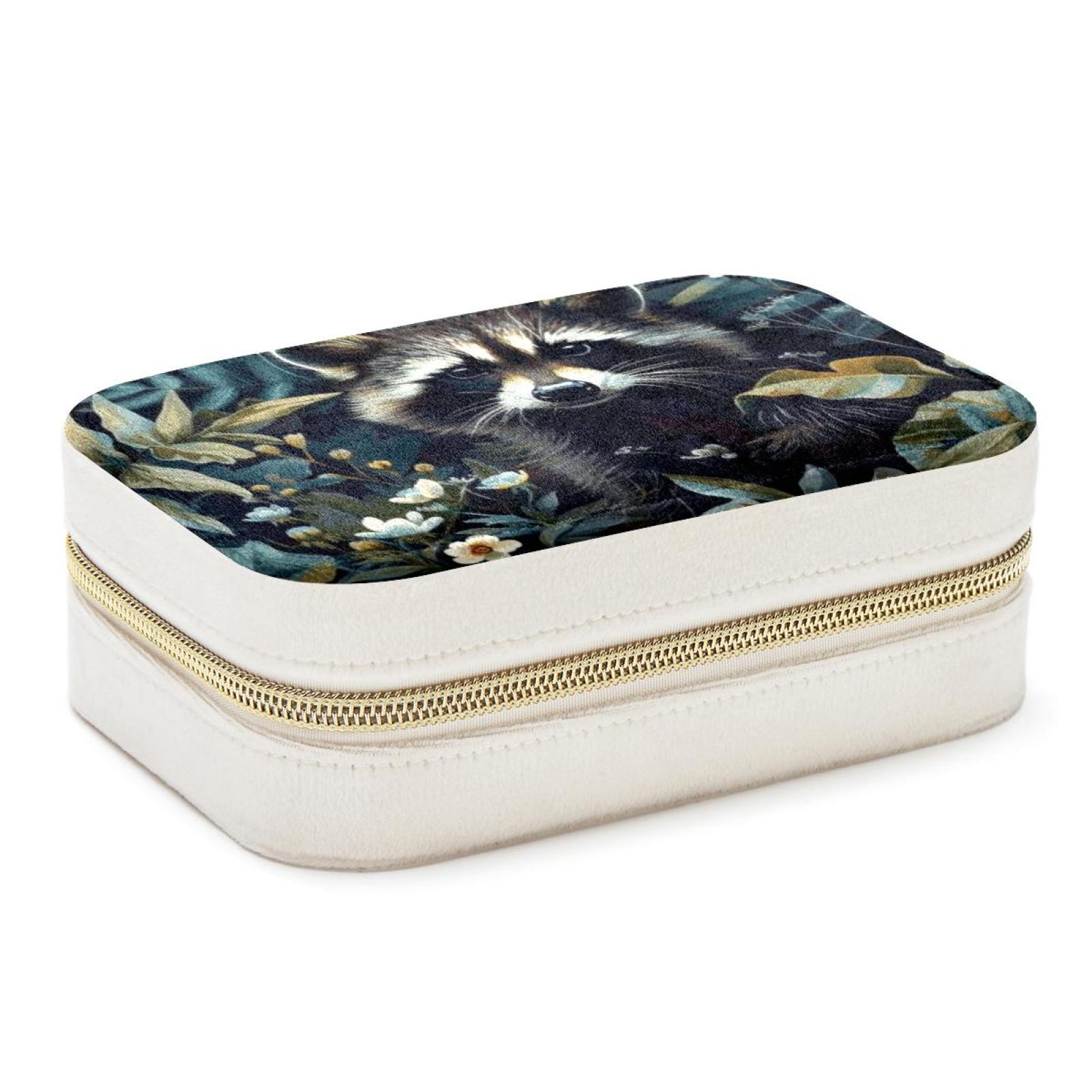 Raccoon Decorative Velvet Earring Holder Display Case Storage Box ...
