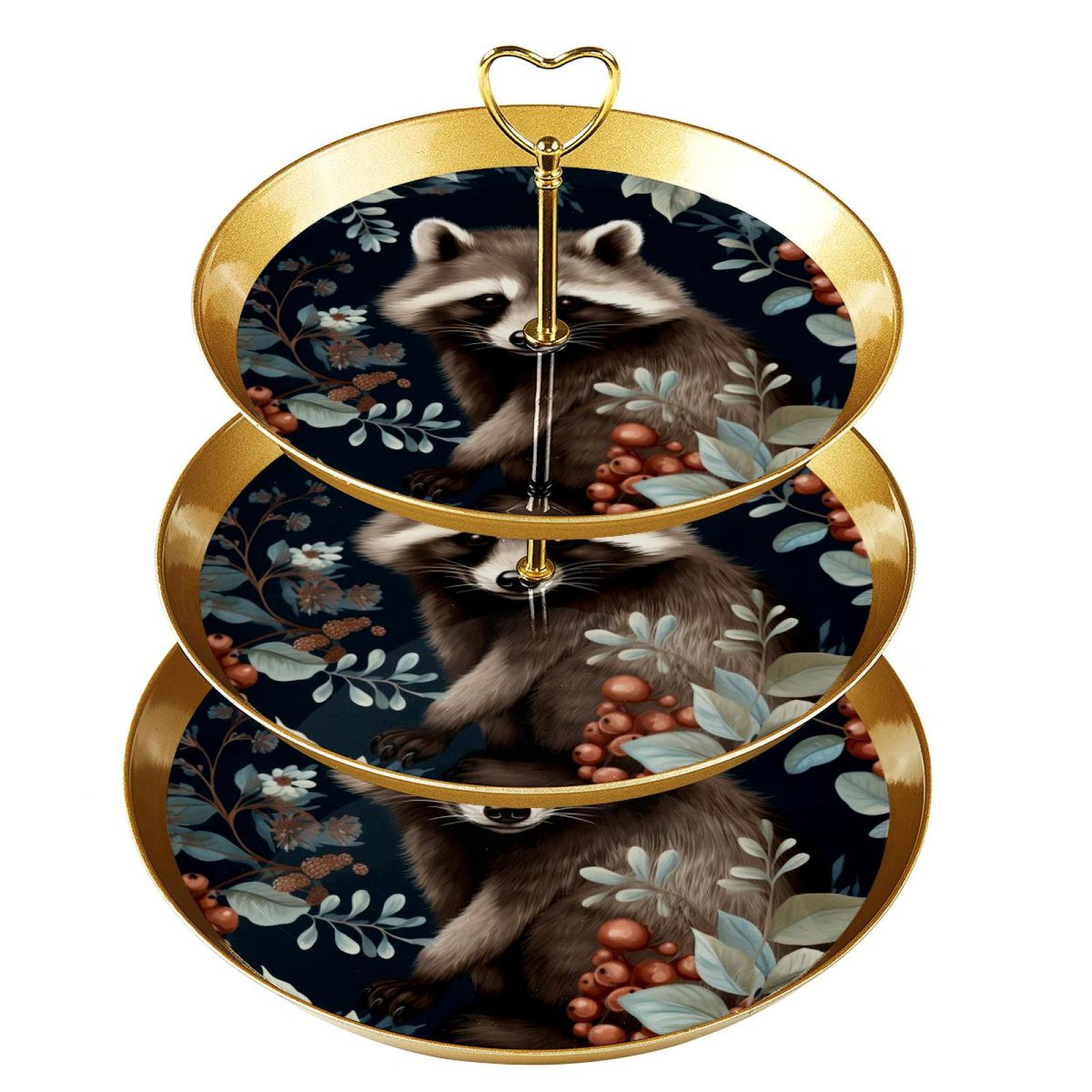 Raccoon Elegant Jewelry Organizer Stand with Plastic Discs and Iron ...