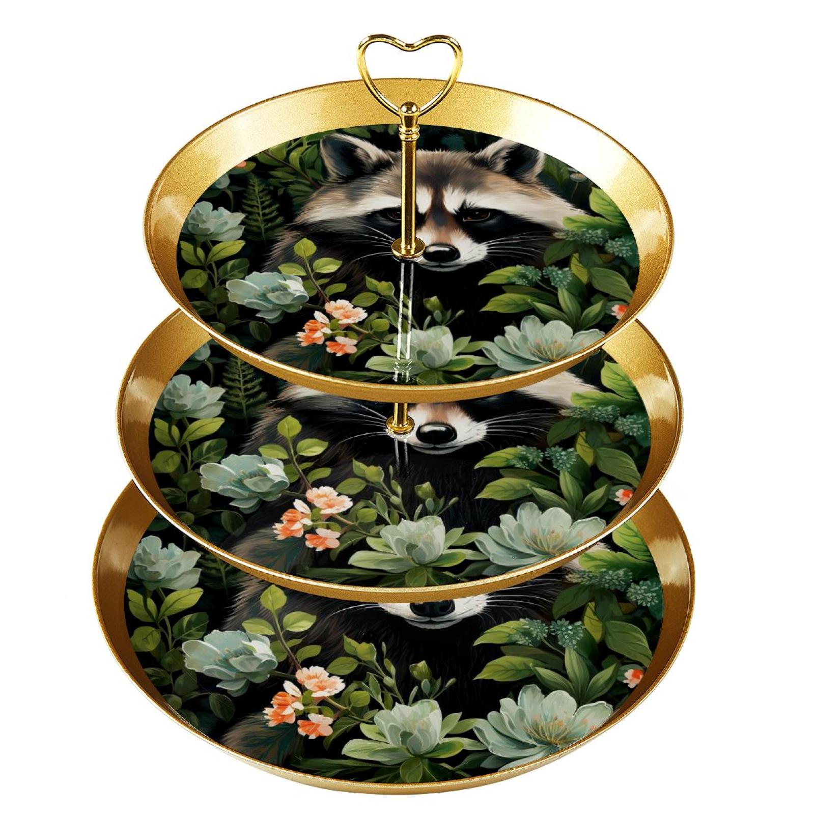 Raccoon Elegant Jewelry Organizer Stand with Plastic Discs and Iron ...