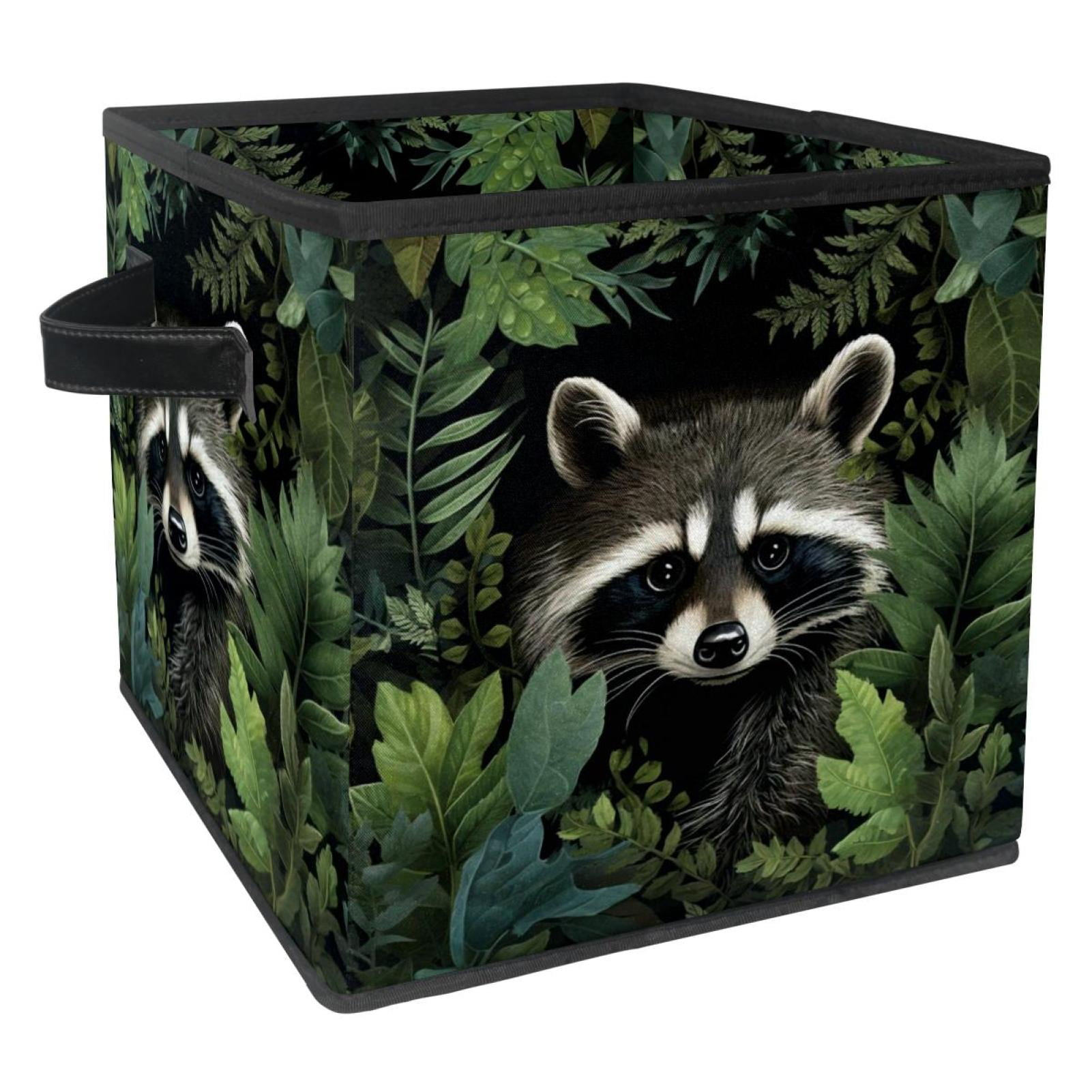 Raccoon Foldable Cube Organizer with Handle, 10.8"x10.5"x10.6", Large ...