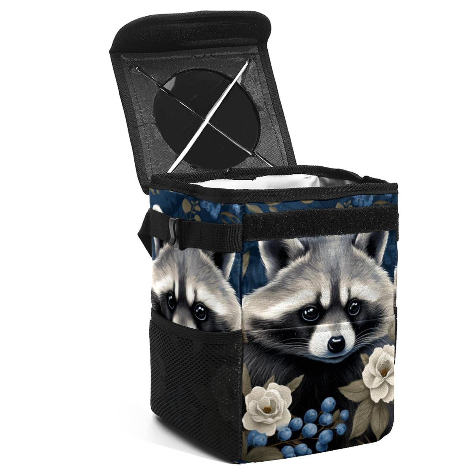Raccoon Foldable Mini Trash Can for Car with Lid, Leak-Proof, and ...