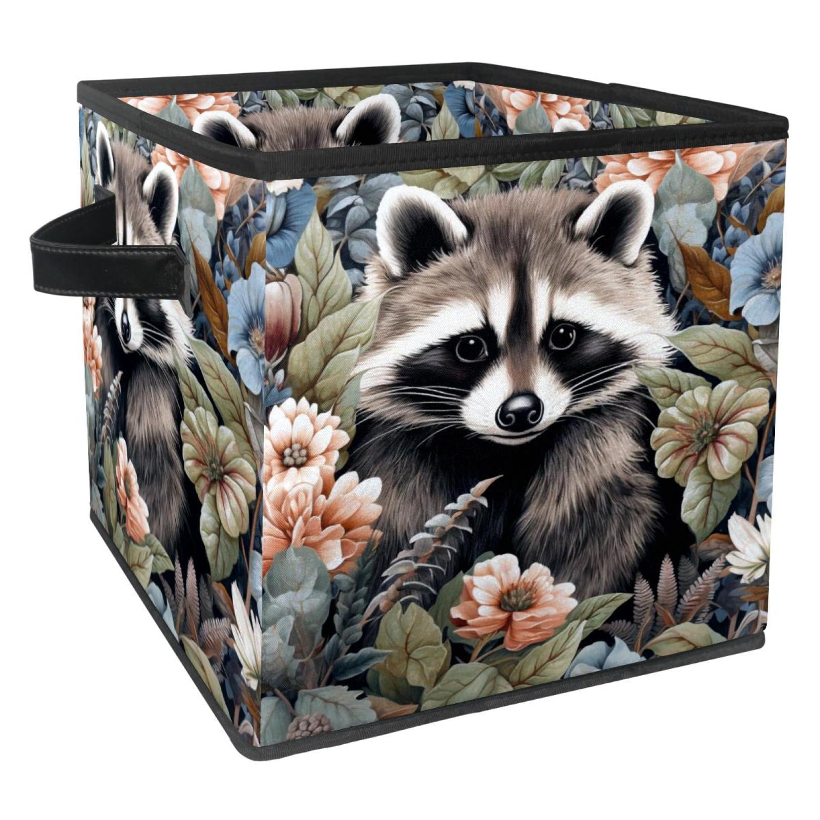 Raccoon Foldable Storage Bins with Handle, 10.8"x10.5"x10.6", Large ...