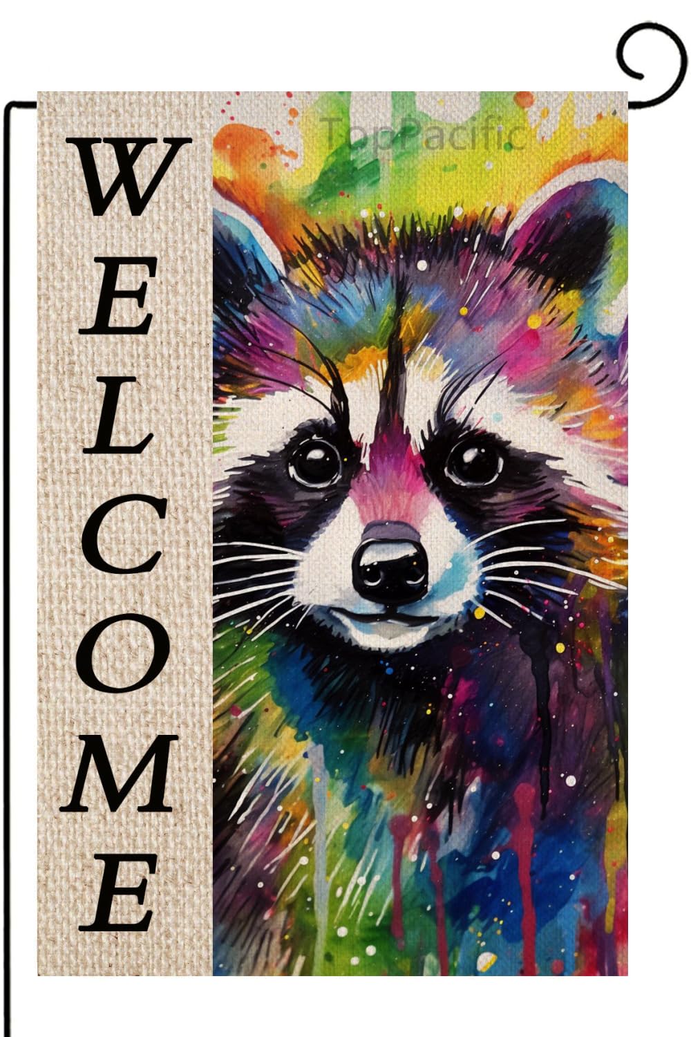 Raccoon Garden Flag Summer Flag Spring Welcome Yard Flag Floral Dog ...