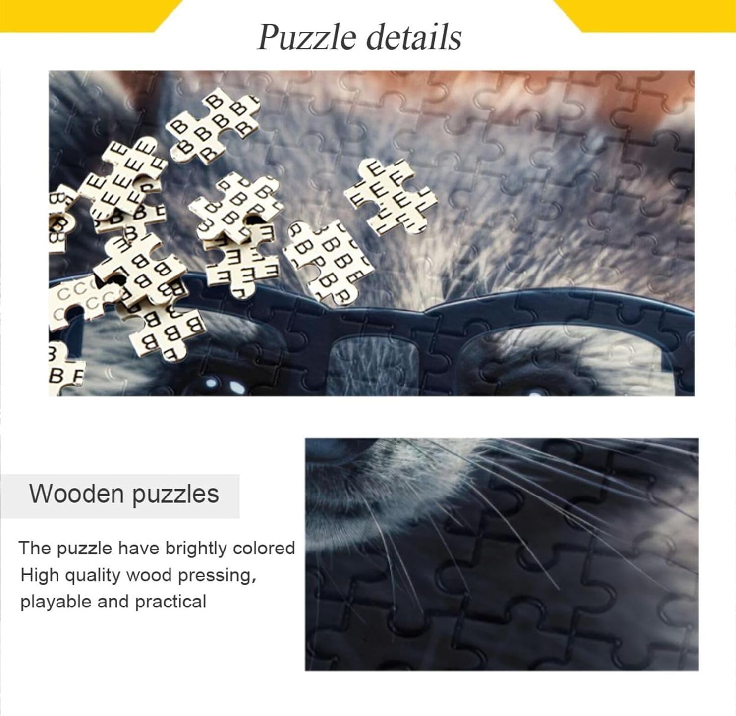 Raccoon with Glasses Jigsaw Puzzle, 500 Pieces Paper Wood Composite ...