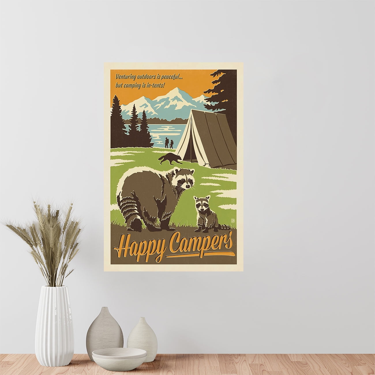 Raccoon Happy Campers Vertical Poster 24 x 36 Inch Poster - Walmart.com