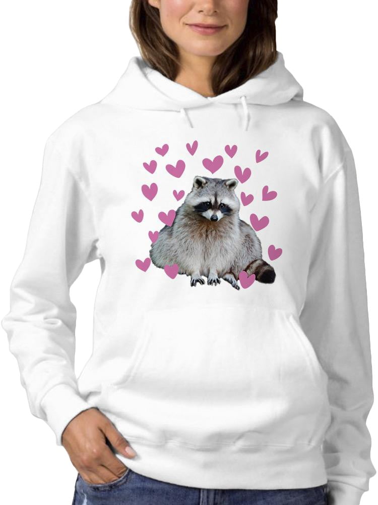 Raccoon Hearts Hoodie Women -Smartprints Designs, Female 5X-Large - Walmart.com