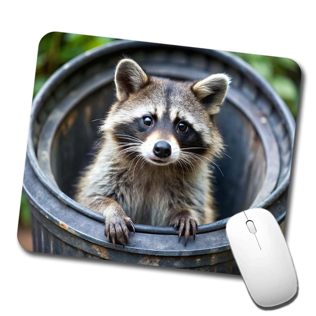 Raccoon In Barrel Trash Panda Mouse Pad Low Profile Gaming Mat ...