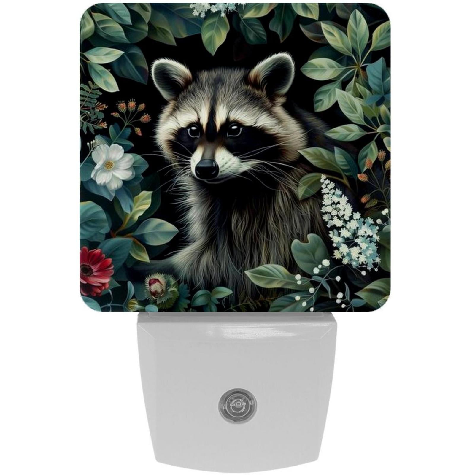 Raccoon LED Square Night Lights - Modern Design, Soft Glow, Energy ...