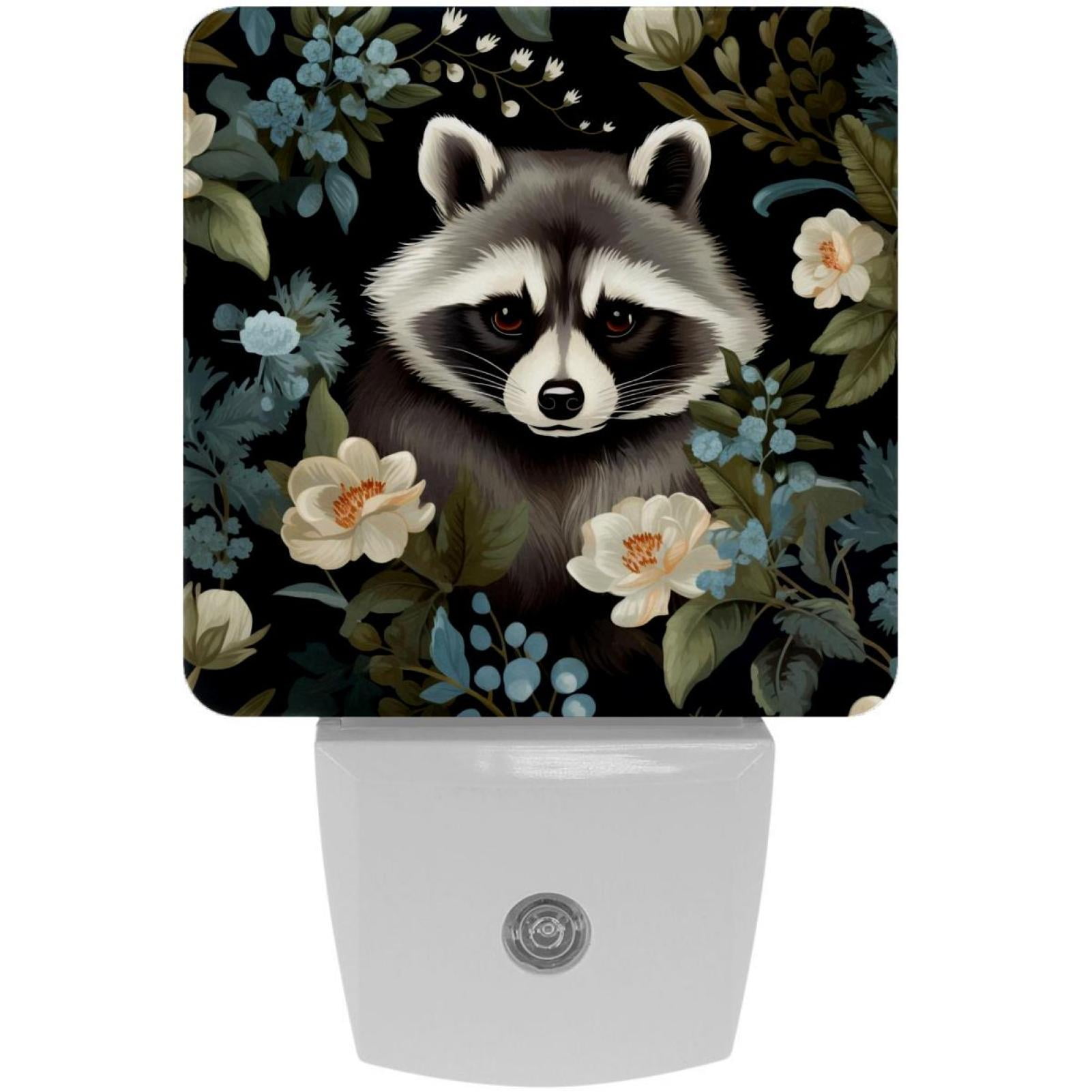Raccoon LED Square Night Lights for Bedroom and Living Room, Decorative ...