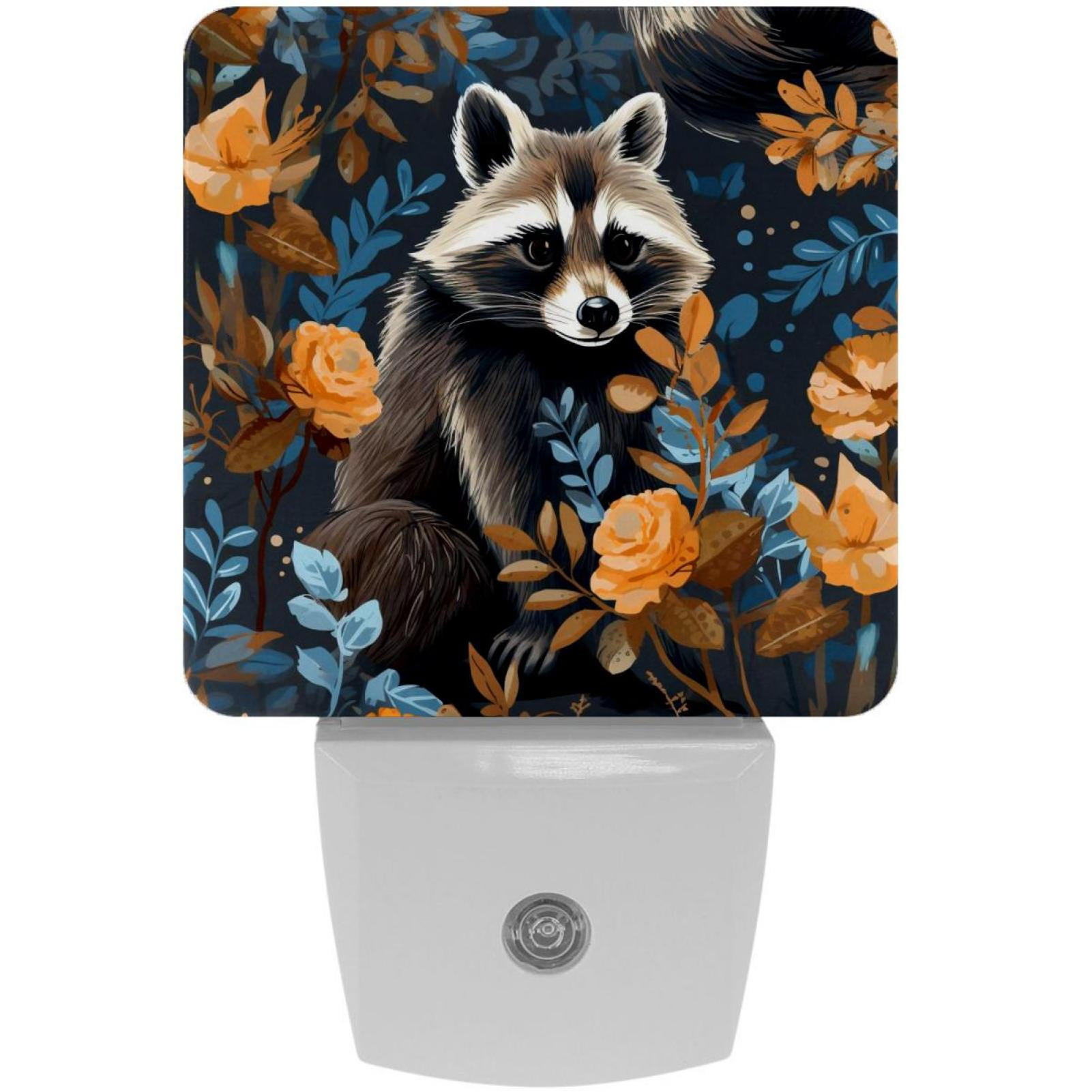 Raccoon LED Square Night Lights for Bedroom and Living Room, Decorative ...